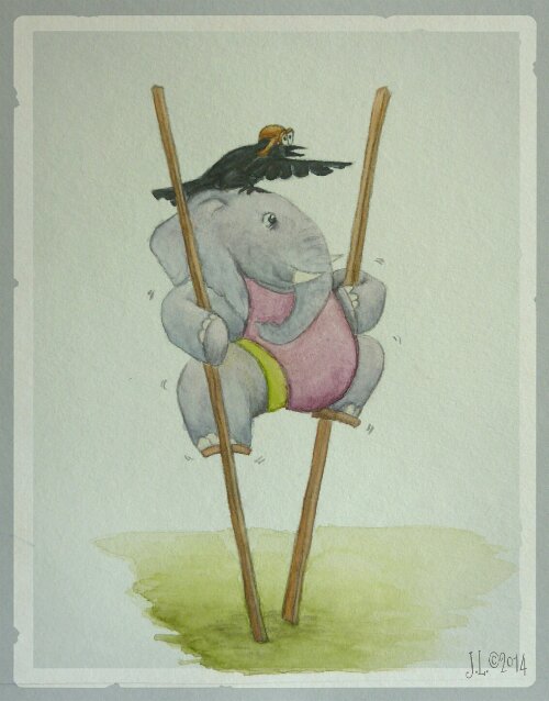Work Progression on ‘Elli’ the Elephant – Jackie Ling Illustrations