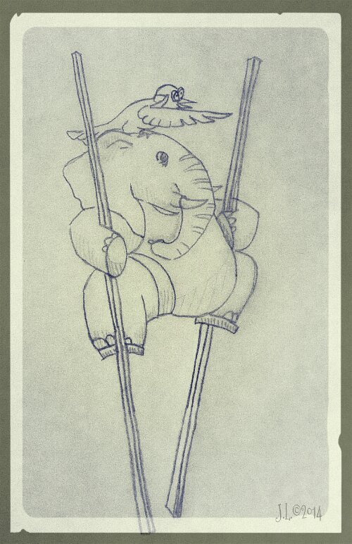 Work Progression on ‘Elli’ the Elephant – Jackie Ling Illustrations